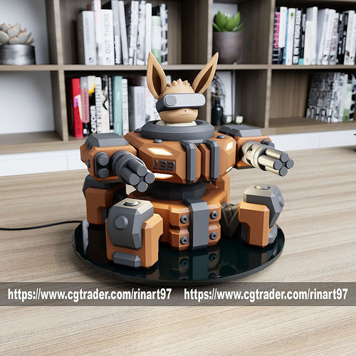 POKEMON - eevee mecha tank EASY PRINT NO SUPPORT 3D model 3D printable ...