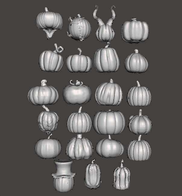 HALLOWEEN PUMPKINS MEGAPACK 23 FIGURE MODELS ORNAMENT DECORATION 3D ...