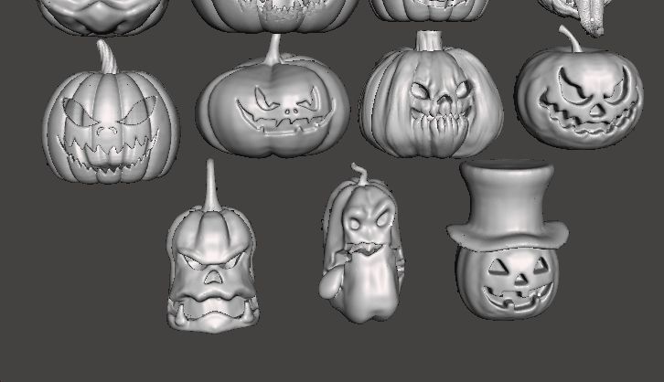 HALLOWEEN PUMPKINS MEGAPACK 23 FIGURE MODELS ORNAMENT DECORATION 3D ...