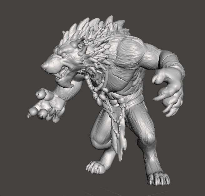 WEREWOLF MINIATURE MODEL FOR FANTASY OR HORROR GAMES RPG DND 3D model ...