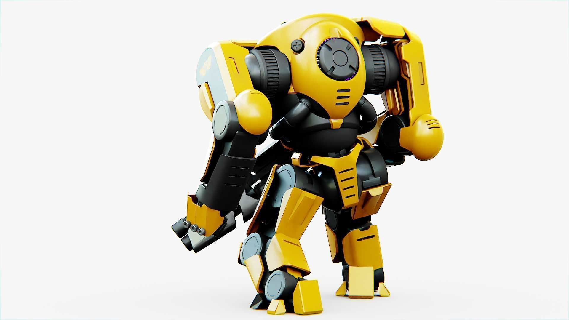 Doom Fighter V-4 Rigged for Unreal Engine - Unity - MIXAMO 3D model ...