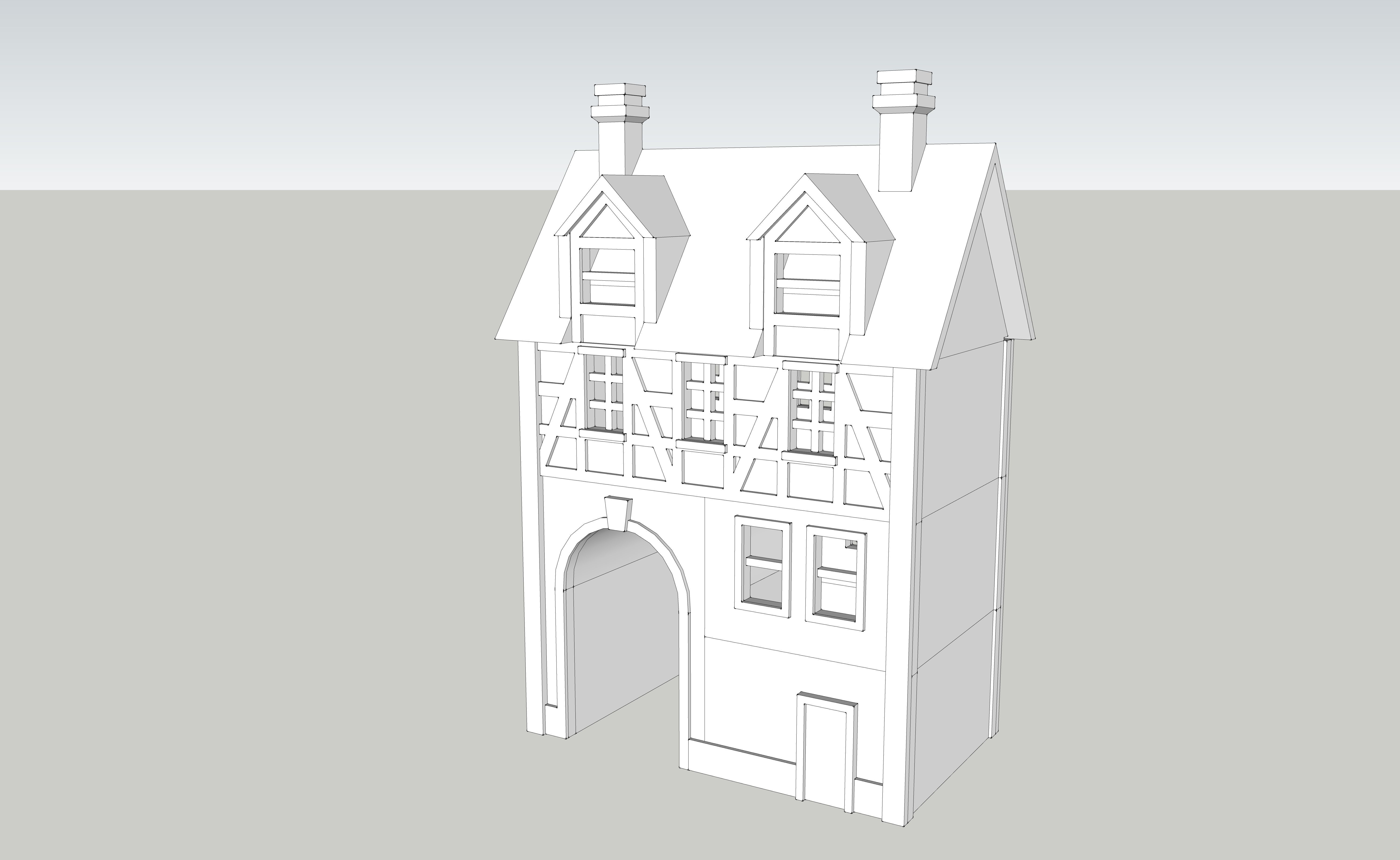 3D model Half Timbered House with Passage by Outland Models VR / AR ...
