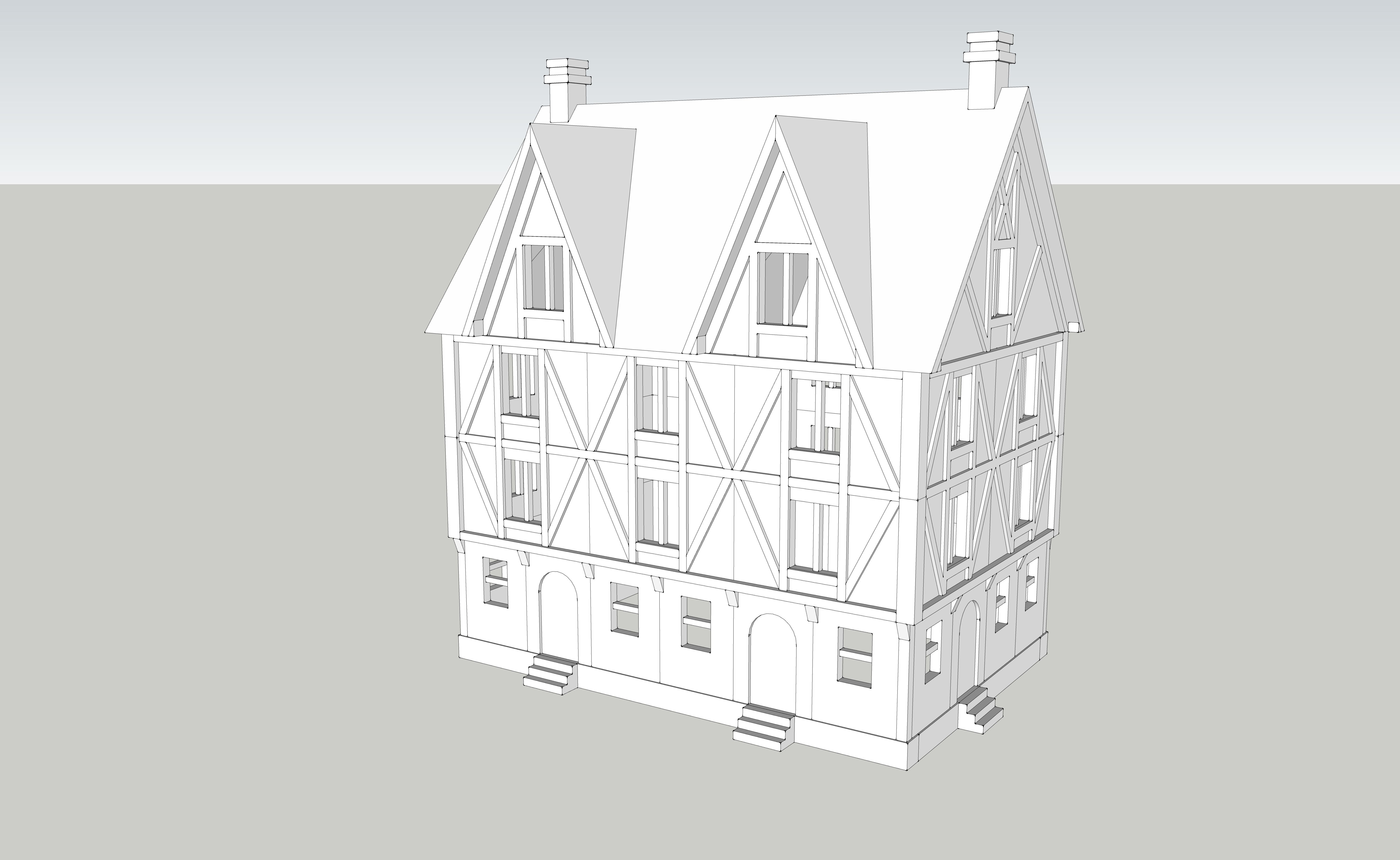 3D model Medium Half Timbered House by Outland Models VR / AR / low ...