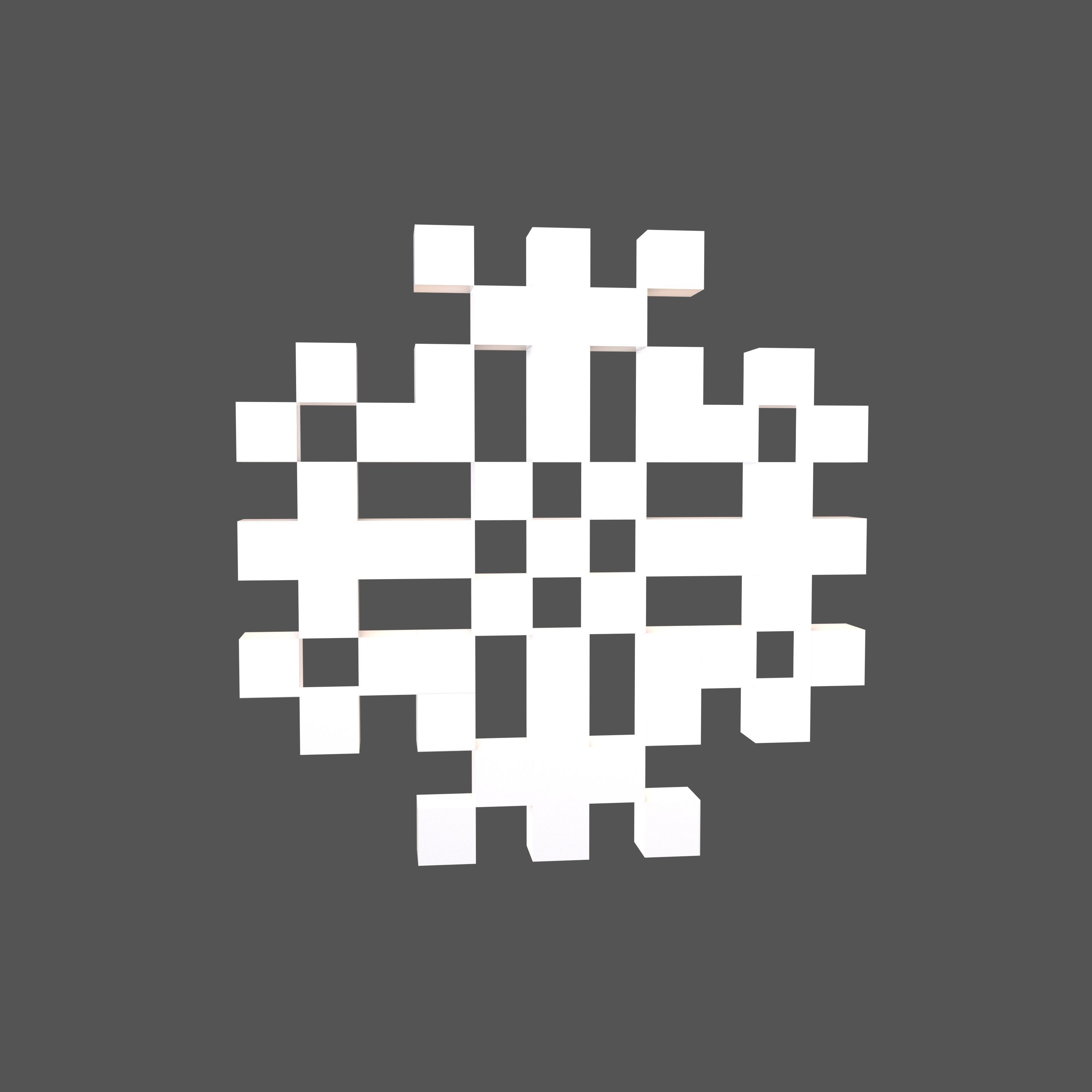 3D model Pixel Snowflake v2 001 VR / AR / low-poly | CGTrader