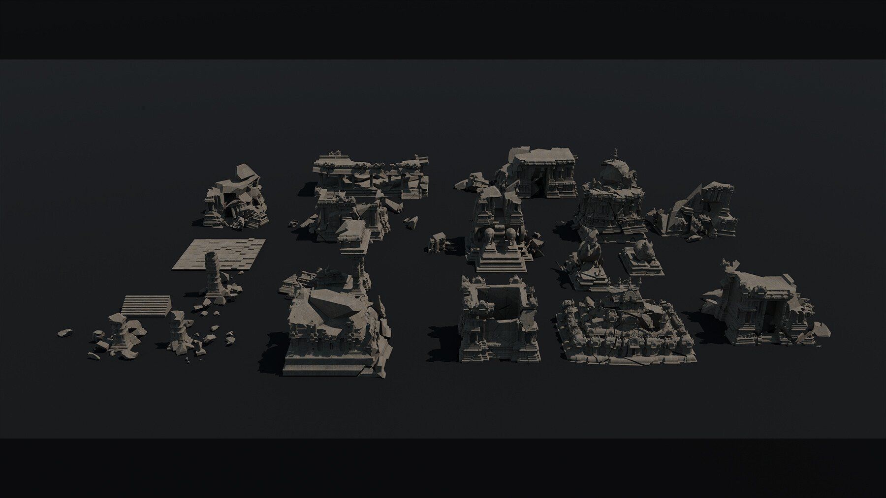 INDIAN TEMPLE - Kitbash Set 3D model | CGTrader