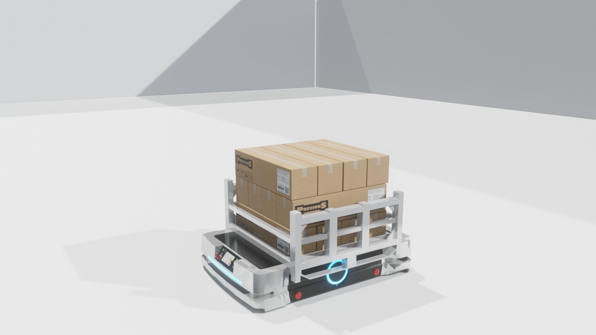 Industrial 3D AGV Trolley - Omron free VR / AR / low-poly 3D model ...