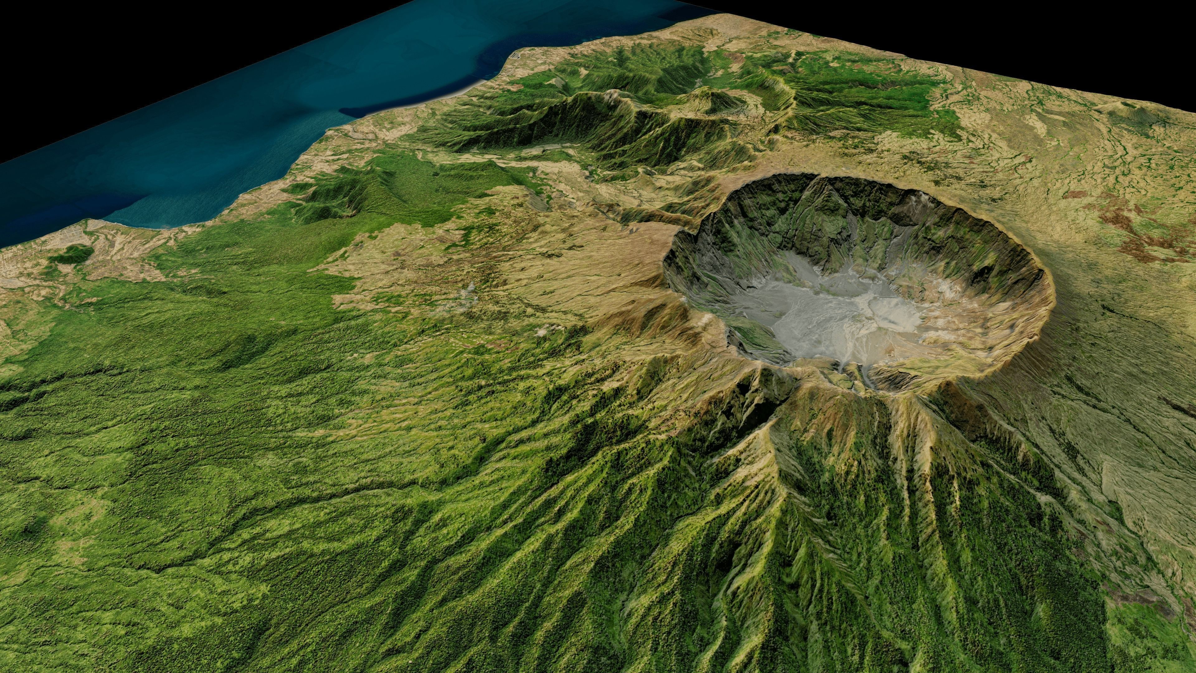 3D model Mount Tambora 3d terrain model VR / AR / low-poly | CGTrader