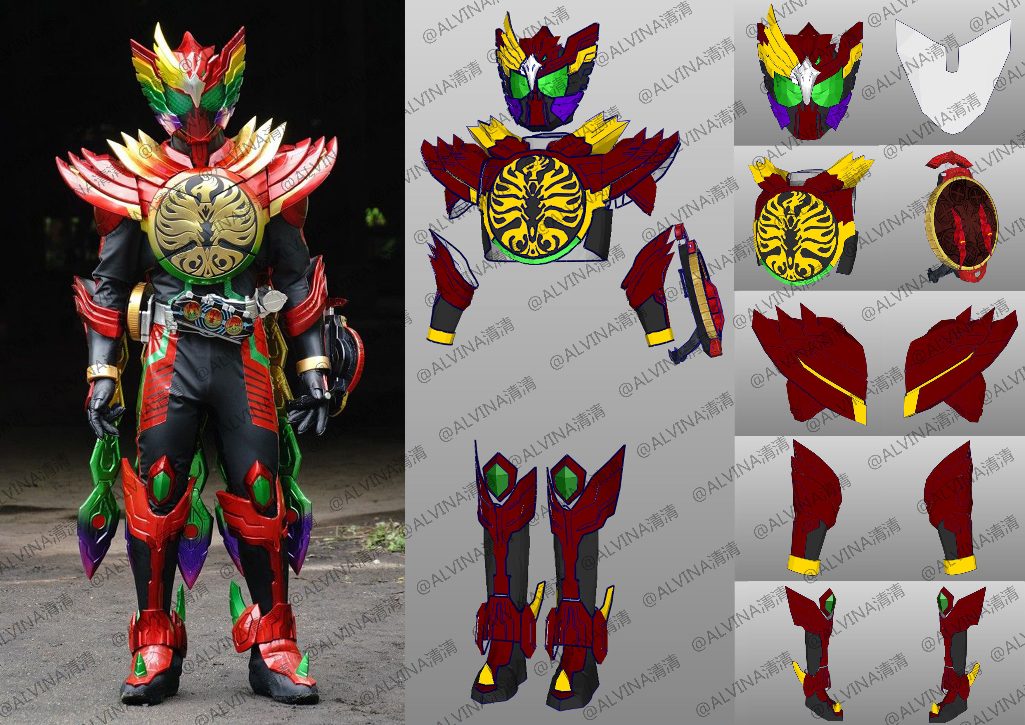 3D model Kamen Rider Tajadol Combo Eternity Armor - DIY Cosplay ...
