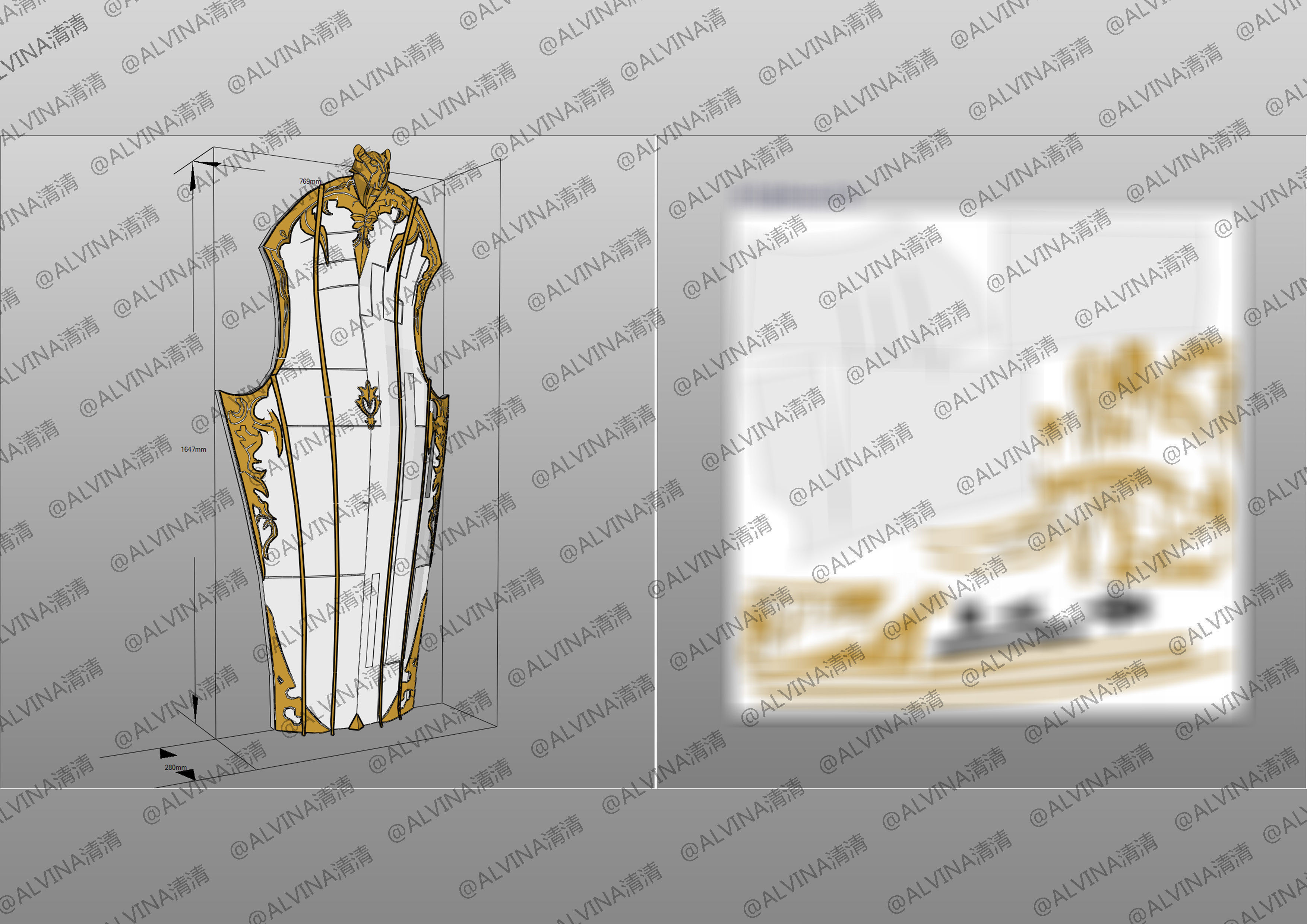 3D model Tales of Arise Kisara Armor - DIY Cosplay Pepakura Foam ...