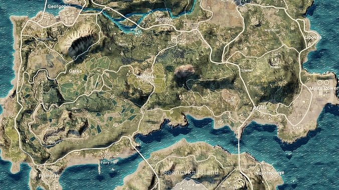 Pubg mobile Erangel map 3d model 3D model | CGTrader