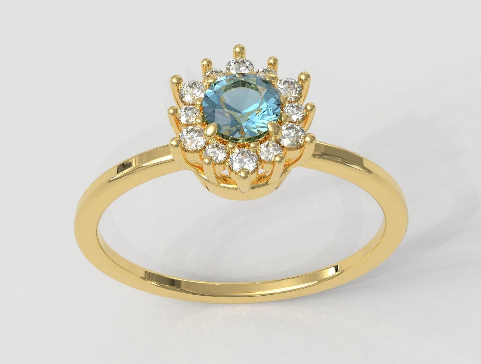 Classic Gemstone Ring 3D model 3D printable | CGTrader