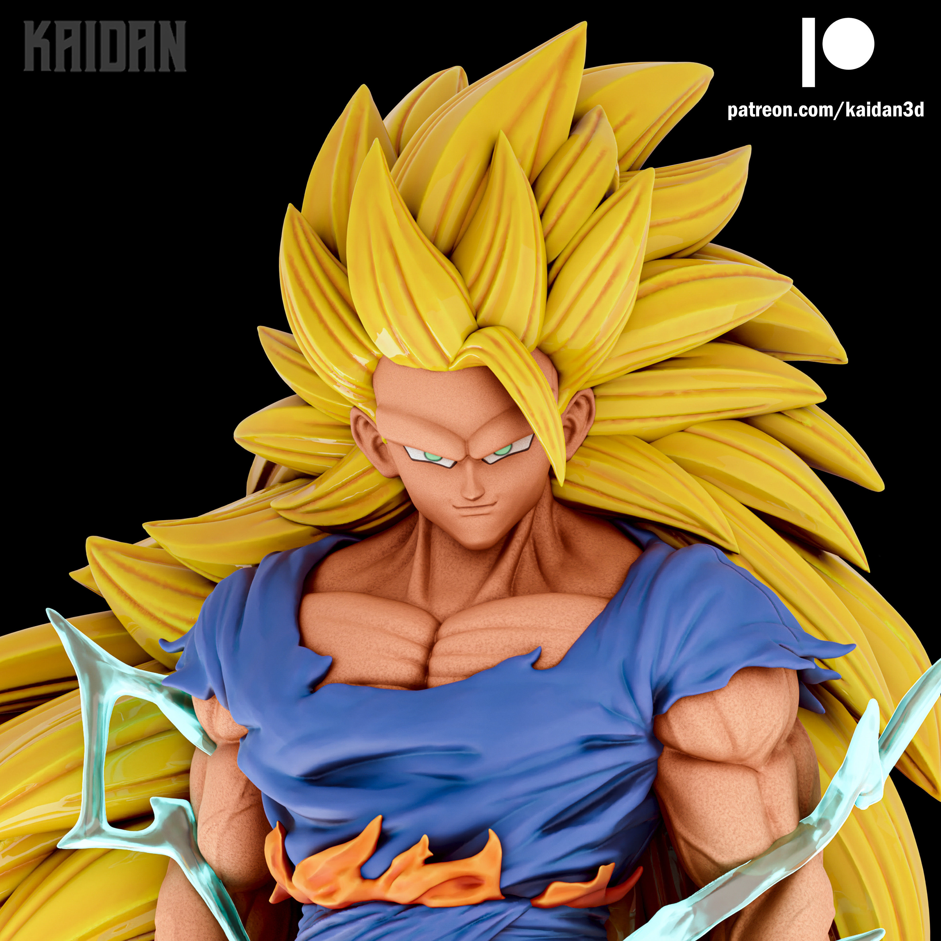 Goku Super Saiyan 3 DBZ - STL ready for 3D printing 3D model 3D ...