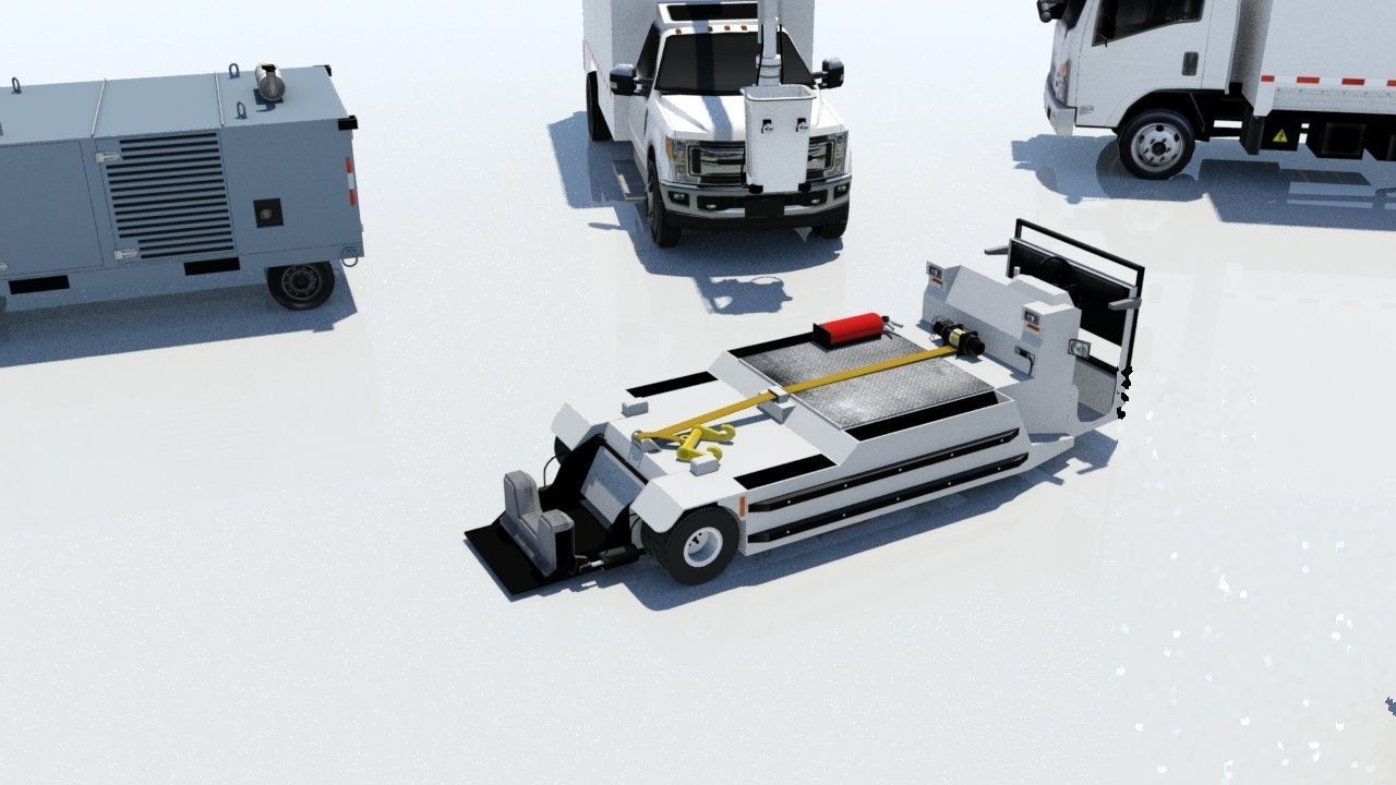 3D model Pushback Lektro 8750 tractor Low Poly VR / AR / low-poly ...