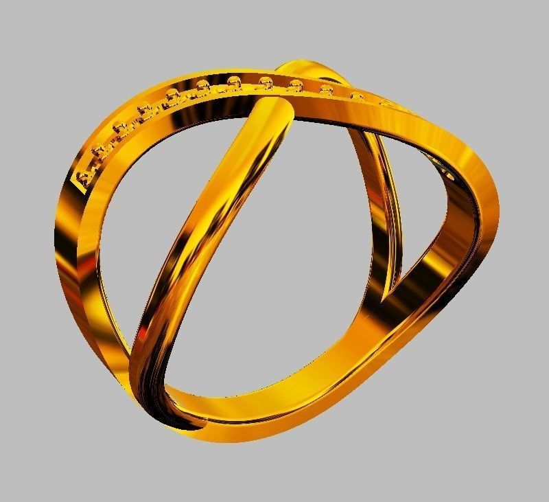 Diamond Crossing Ring 3D model 3D printable | CGTrader