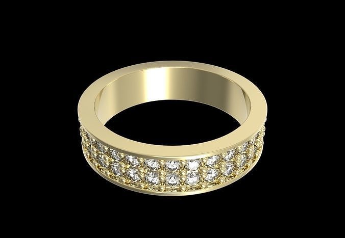 2 LINE DIAMOND RING 3 MODEL RC-006 3D model 3D printable | CGTrader