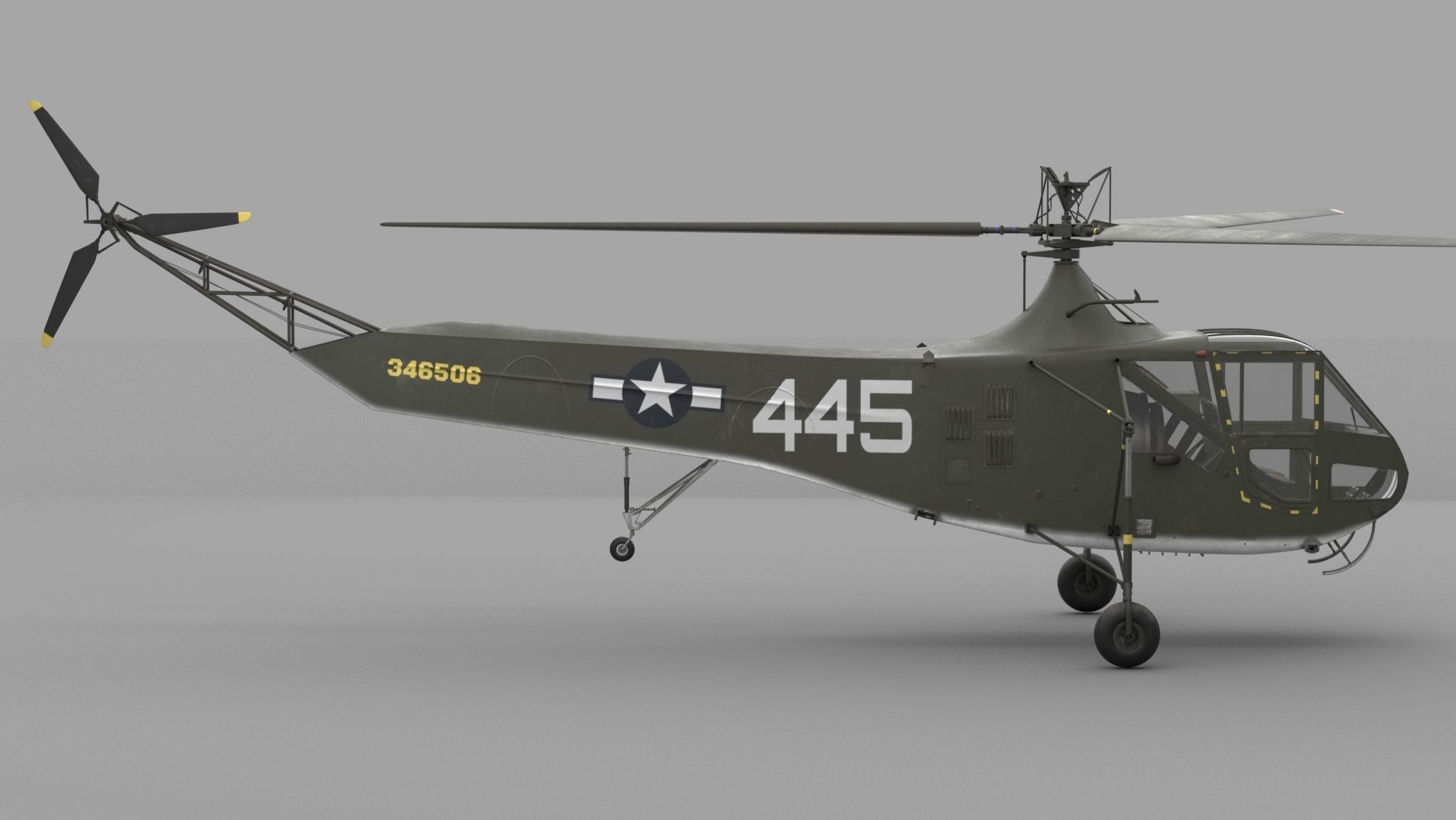 Sikorsky R4 helicopter 3D model | CGTrader