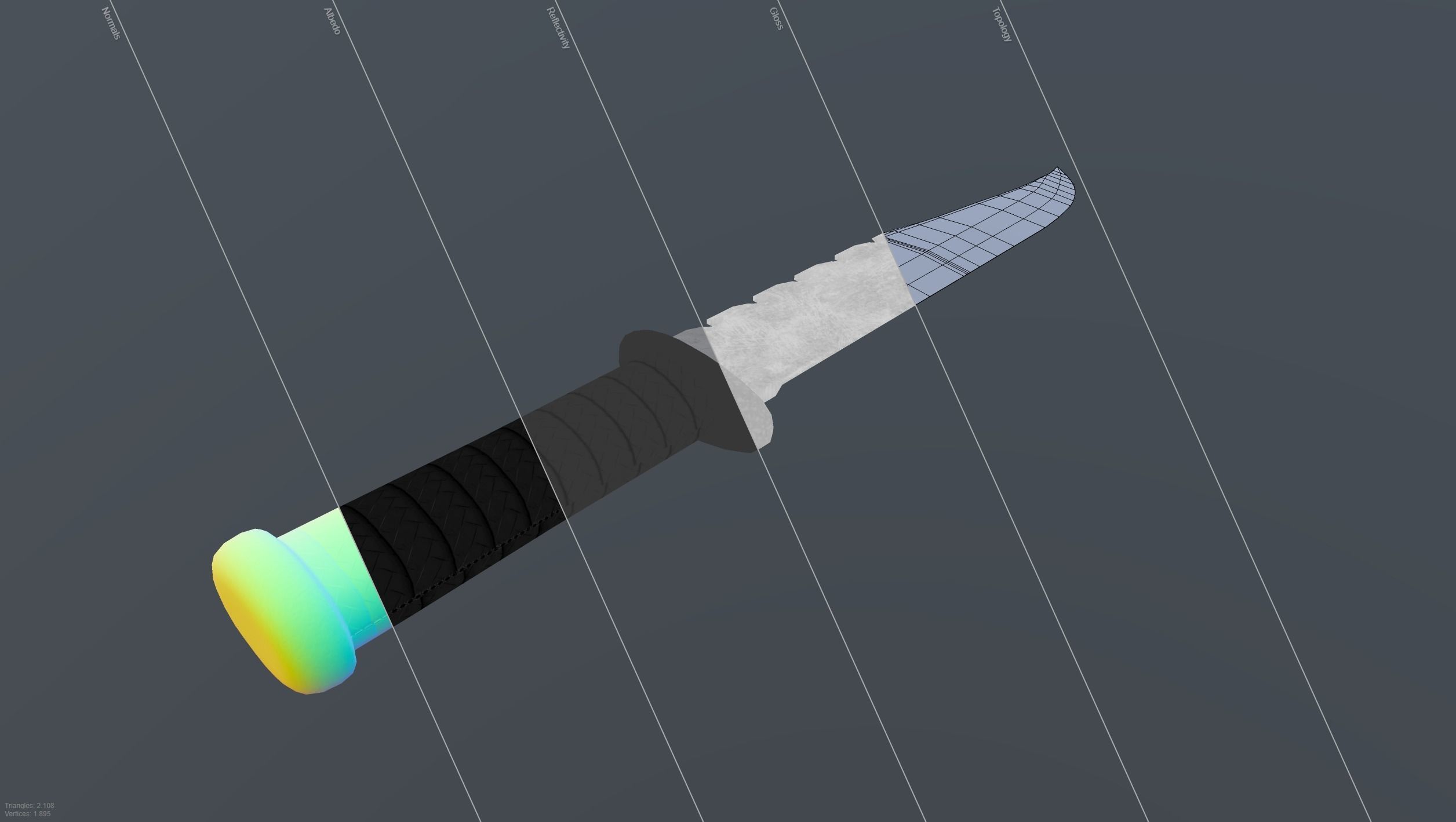 3D model Realistic Combat Knife - Low Poly VR / AR / low-poly | CGTrader