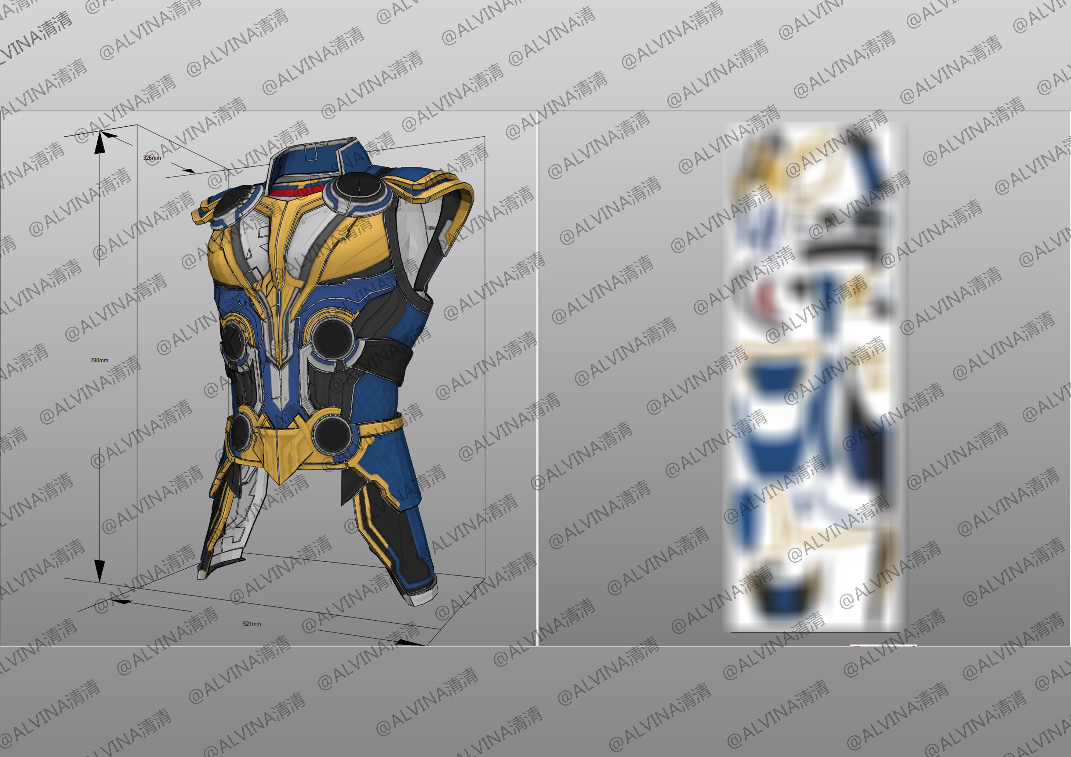 3D model Thor 2022 Armor - DIY Cosplay Pepakura Foam Template VR / AR ...