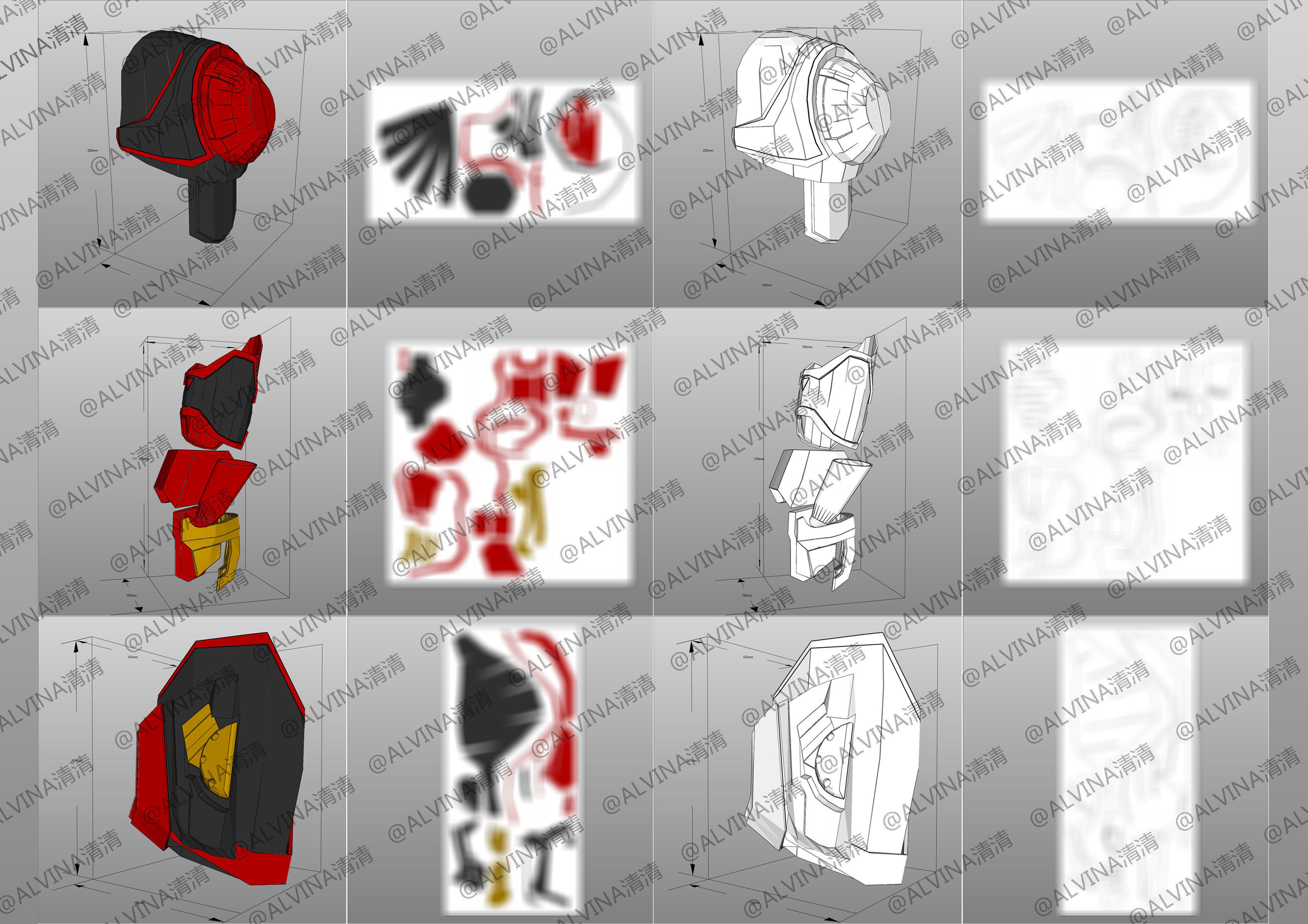 3D model Kamen Rider Geats MK2 Armor - DIY Cosplay Pepakura Foam ...