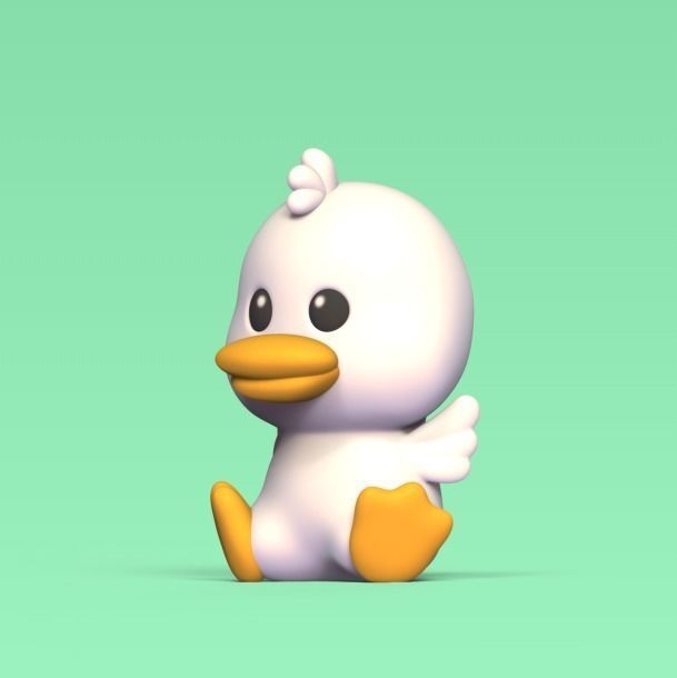 Cute Sitting Duck 3D model 3D printable | CGTrader