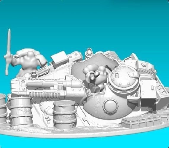 wargaming miniature wreck tank 3D model 3D printable | CGTrader