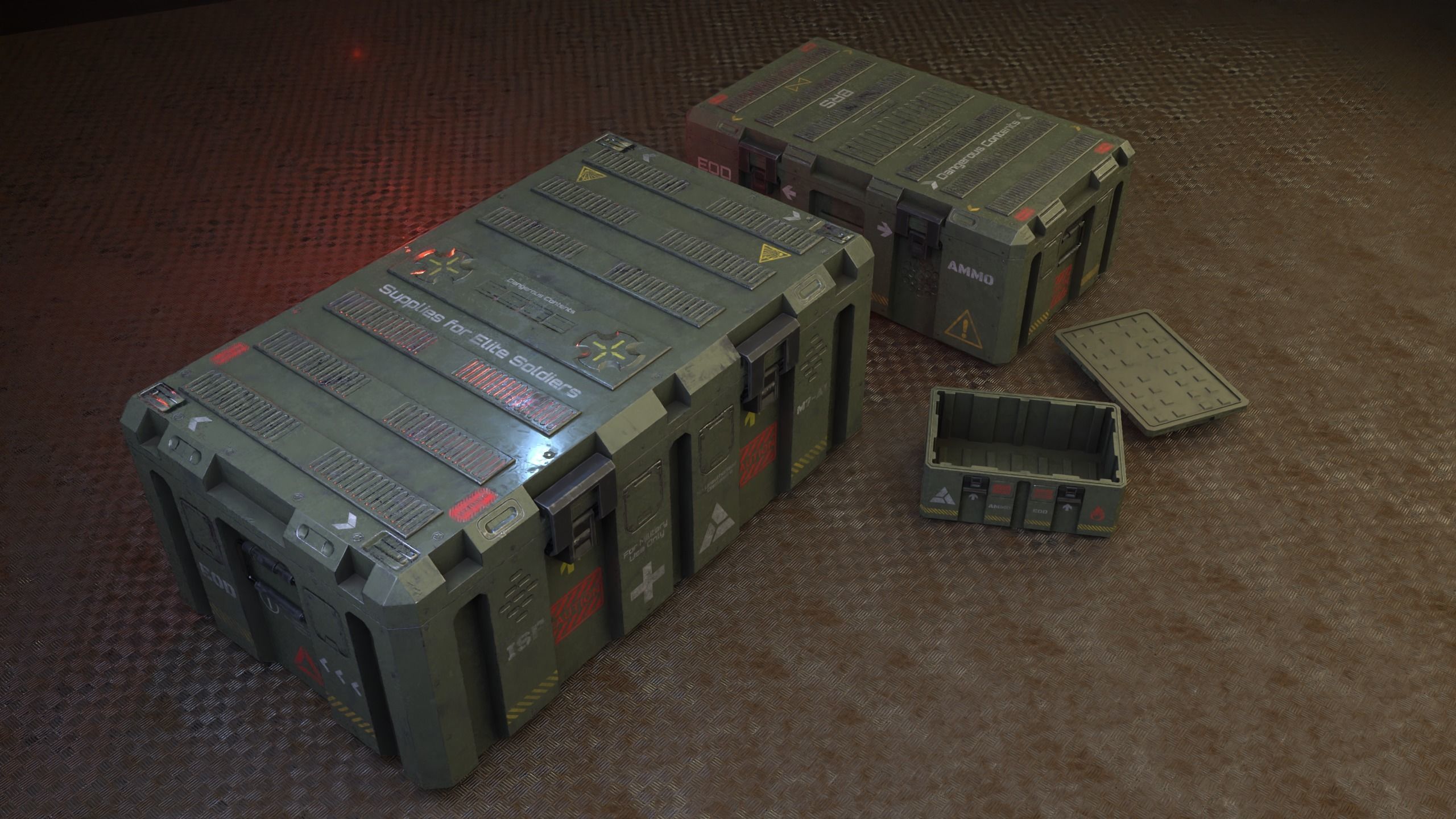 3D model Military boxes GameReady VR / AR / low-poly | CGTrader