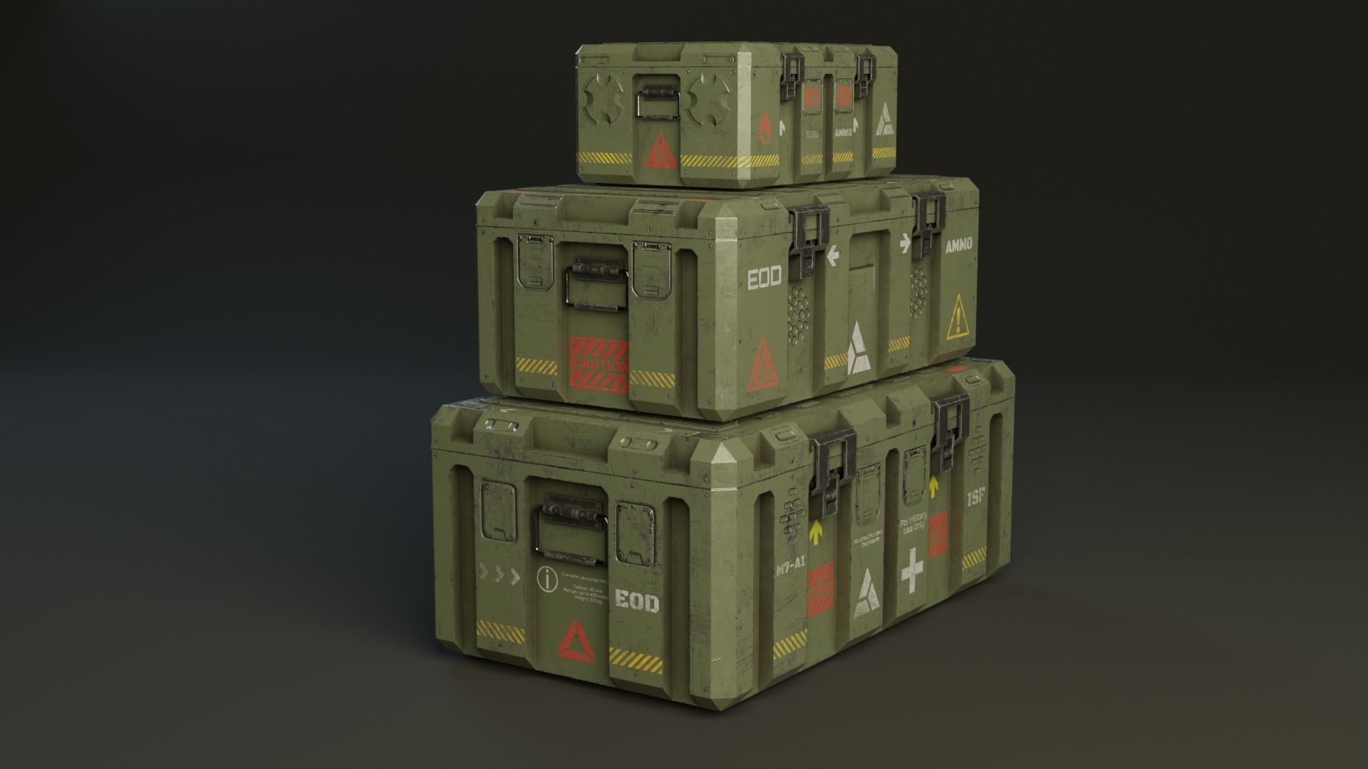 3D model Military boxes GameReady VR / AR / low-poly | CGTrader