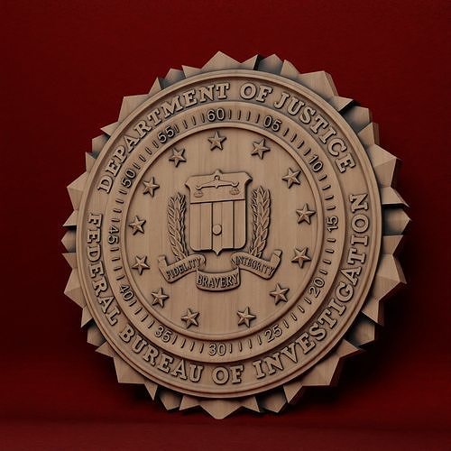FBI seal Wall clock 3D model 3D printable | CGTrader