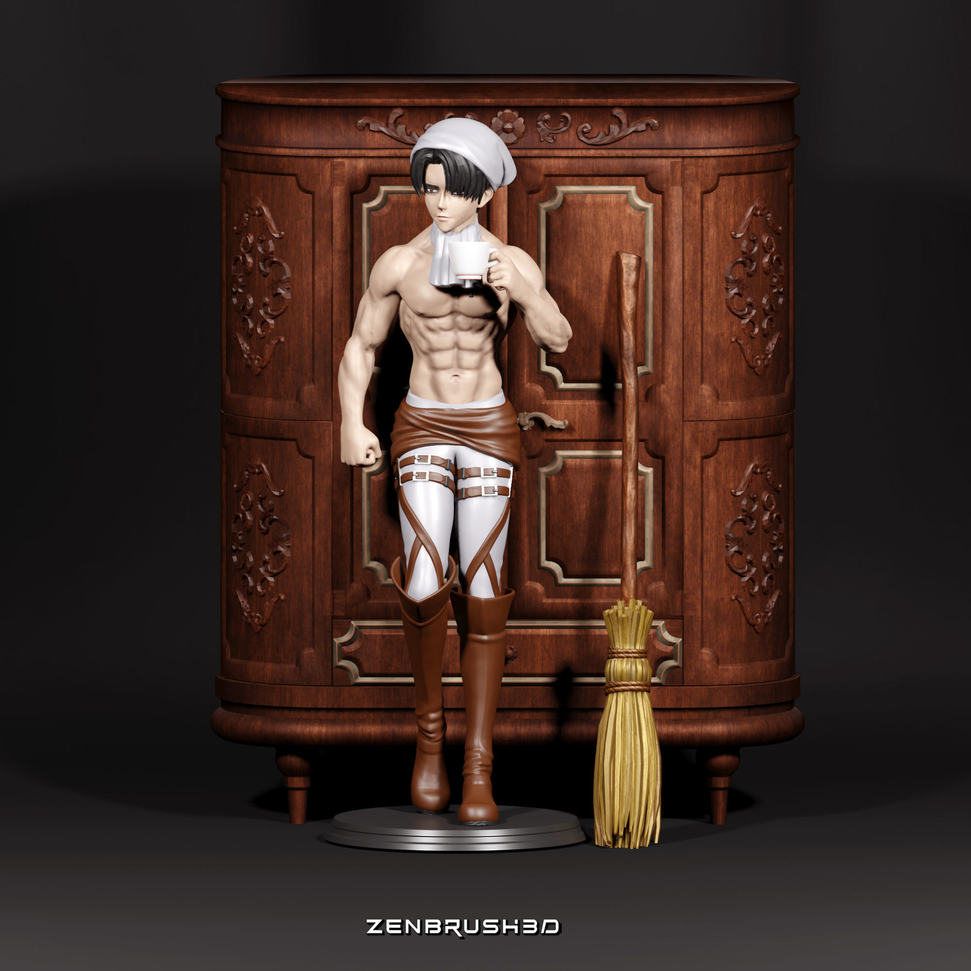 LEVI ACKERMAN - CLEANING OUTFIT - ATTACK ON TITAN - SNK 3D model 3D printable | CGTrader