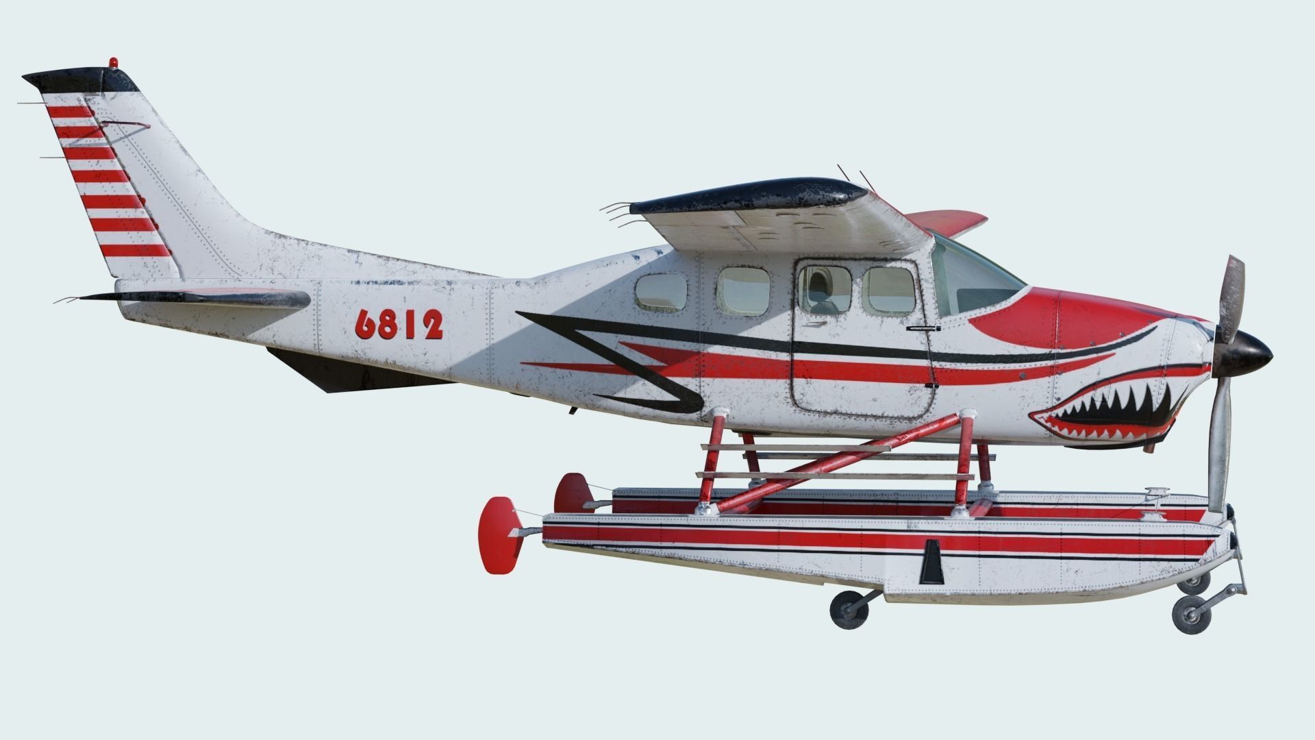 3D model Old Cessna 210 seaplane VR / AR / low-poly | CGTrader