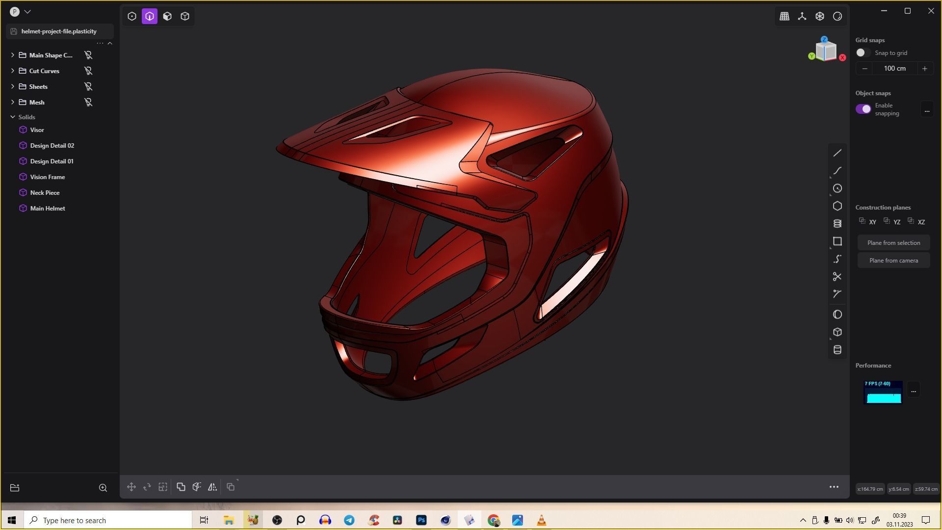 Full Face Motorcycle Bike Helmet Design 3D model | CGTrader