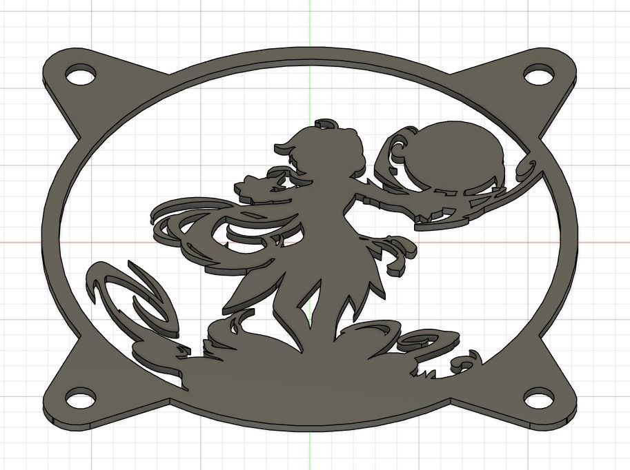 Genshin Impact Ganyu PC fan cover 3D model 3D printable | CGTrader