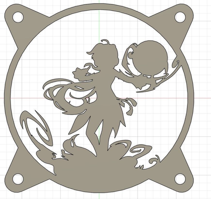 Genshin Impact Ganyu PC fan cover 3D model 3D printable | CGTrader