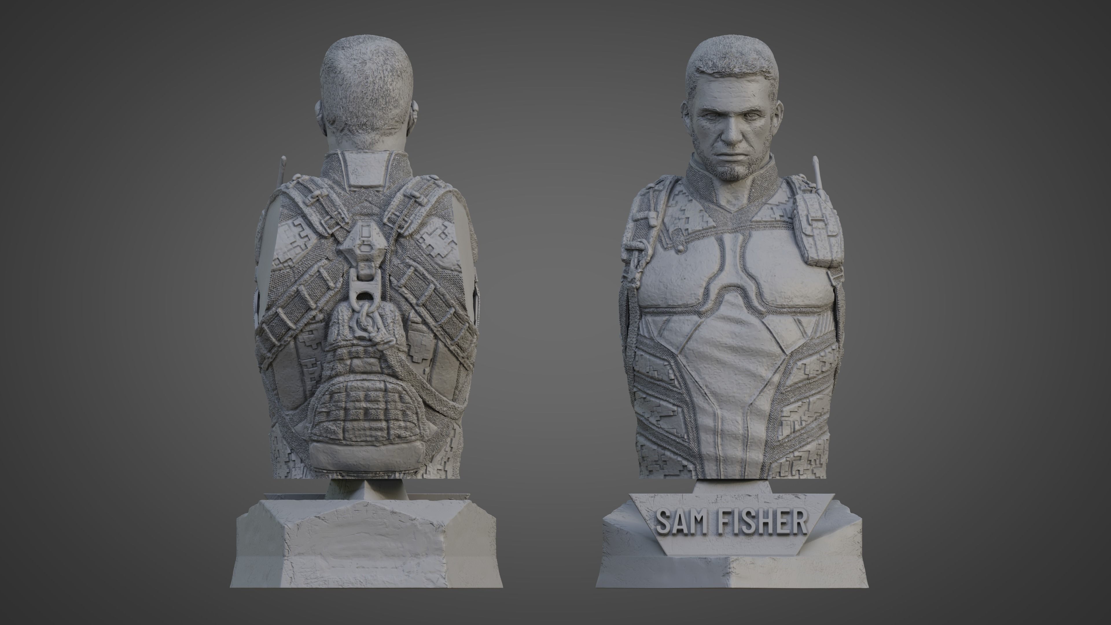 SAM FISHER ULTRA-DETAILED SUPPORT-FREE BUST 3D MODEL free 3D model ...