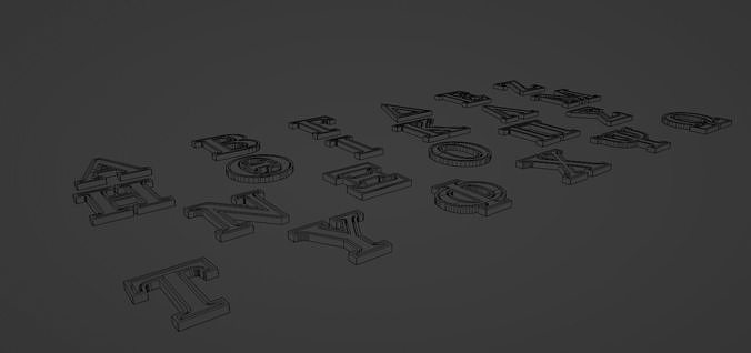 3D model Greek Alphabet letters VR / AR / low-poly | CGTrader