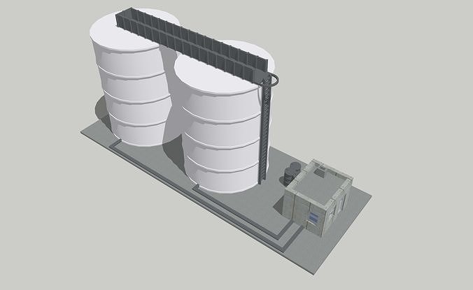 3D model Gas Fuel Standing Tank Set by Outland Models VR / AR / low ...
