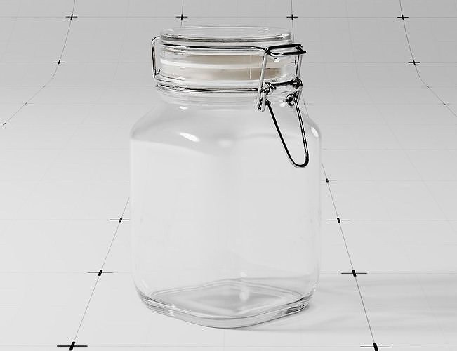 Locking Lid Glass Jar 3D model | CGTrader