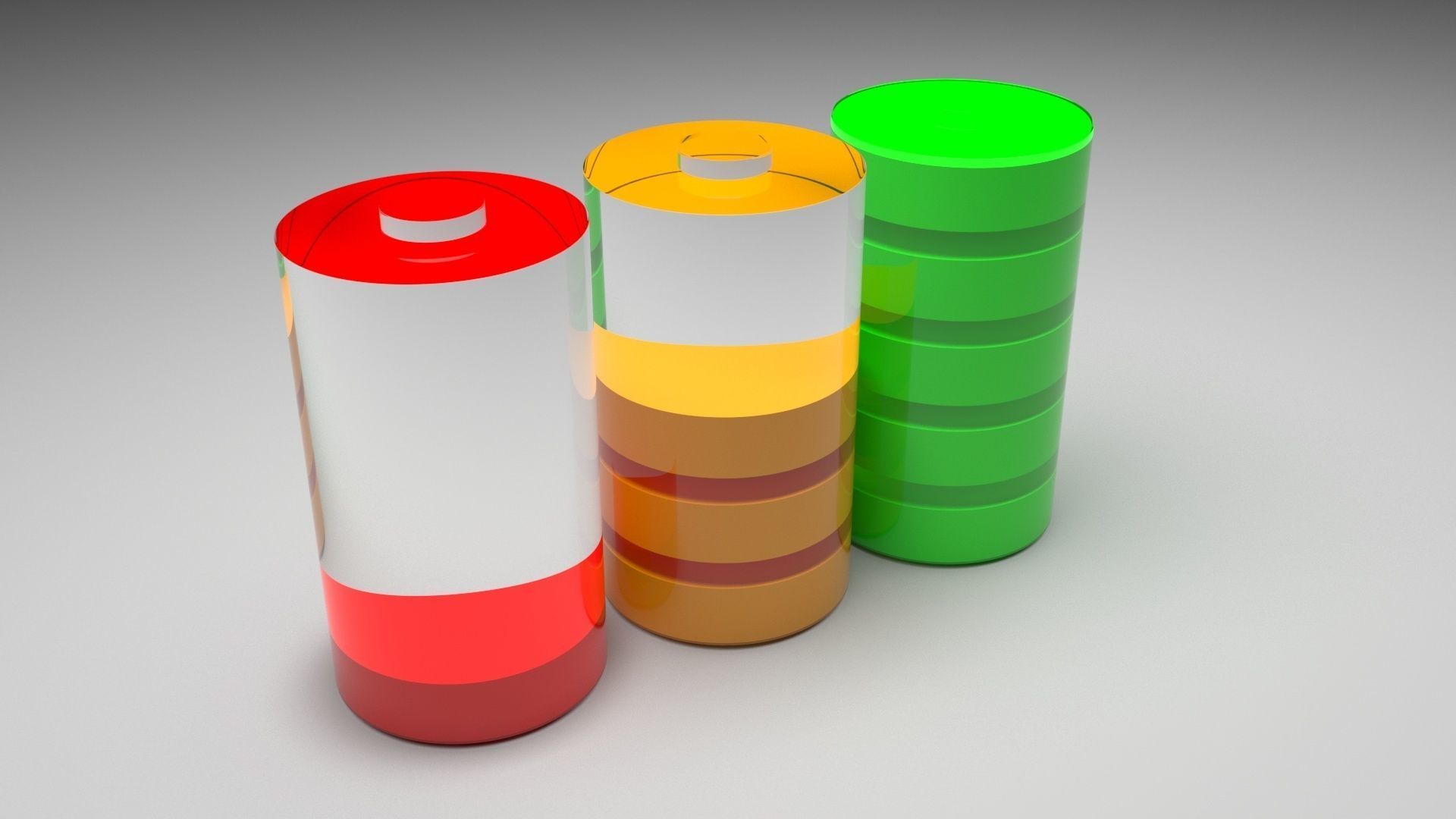 Battery Icons Set 3D model | CGTrader