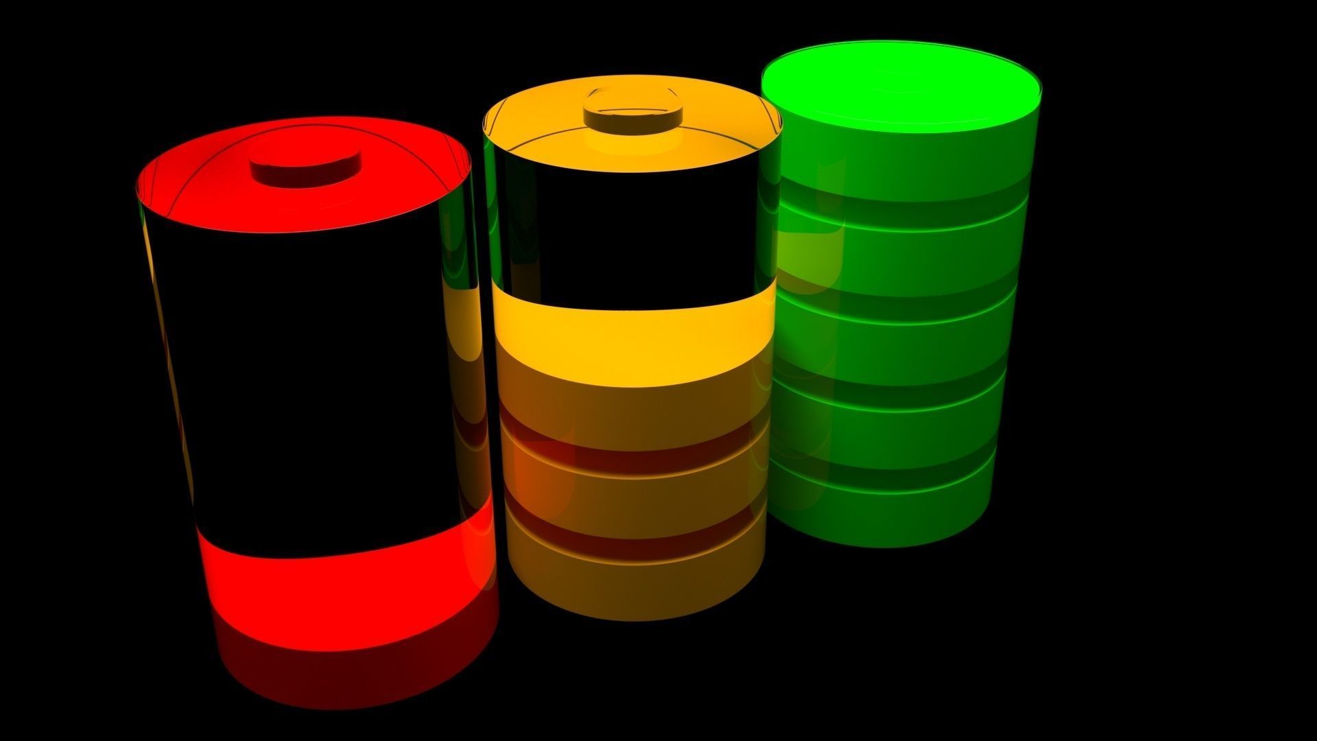 Battery Icons Set 3D model | CGTrader