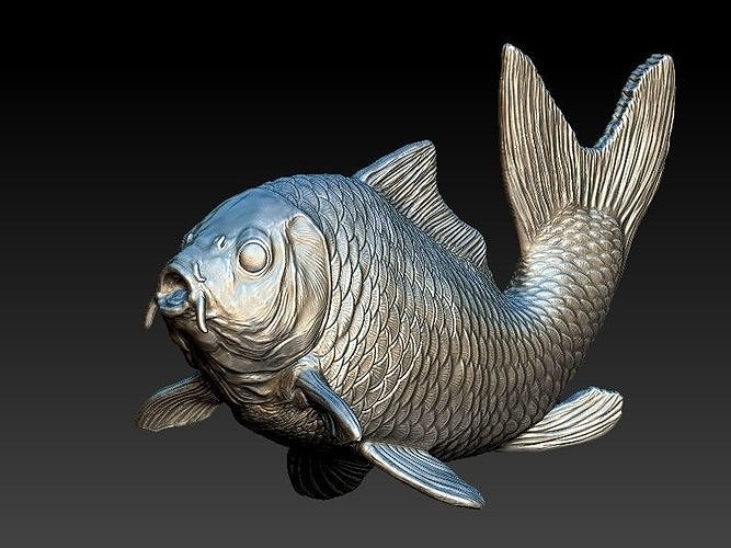 white koi fish model 3D model 3D printable | CGTrader