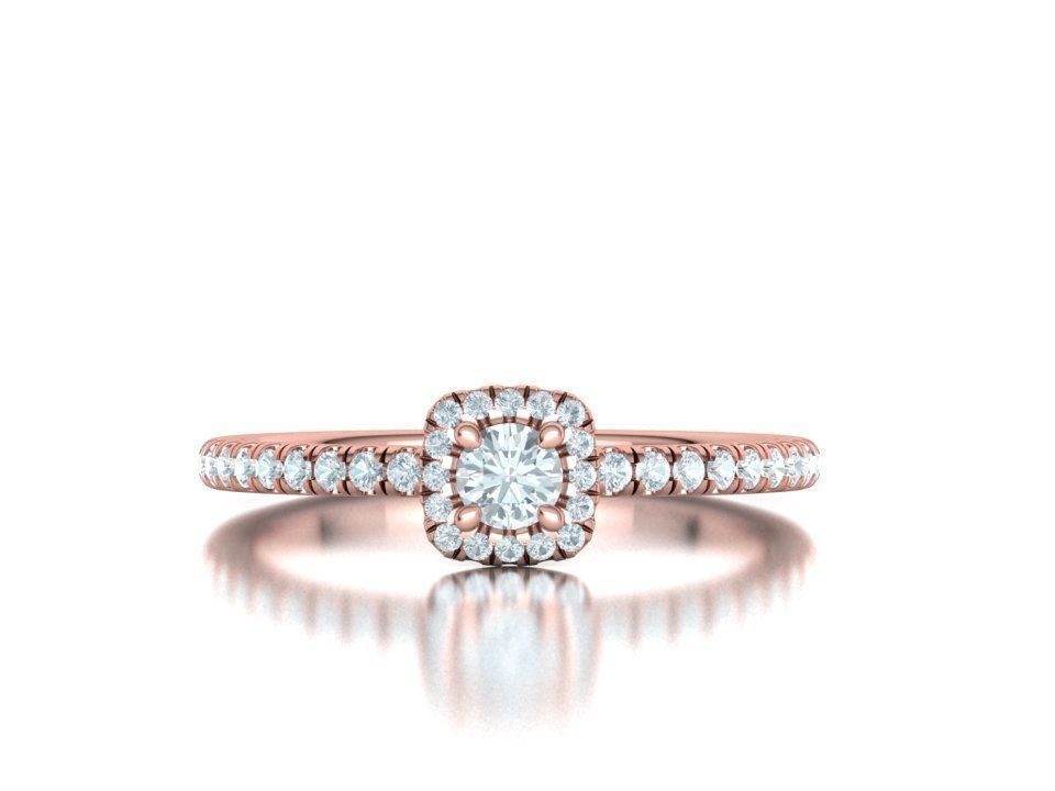 Halo Promise Ring Cushion Halo Engagement Ring 3dmodel 3D model 3D ...