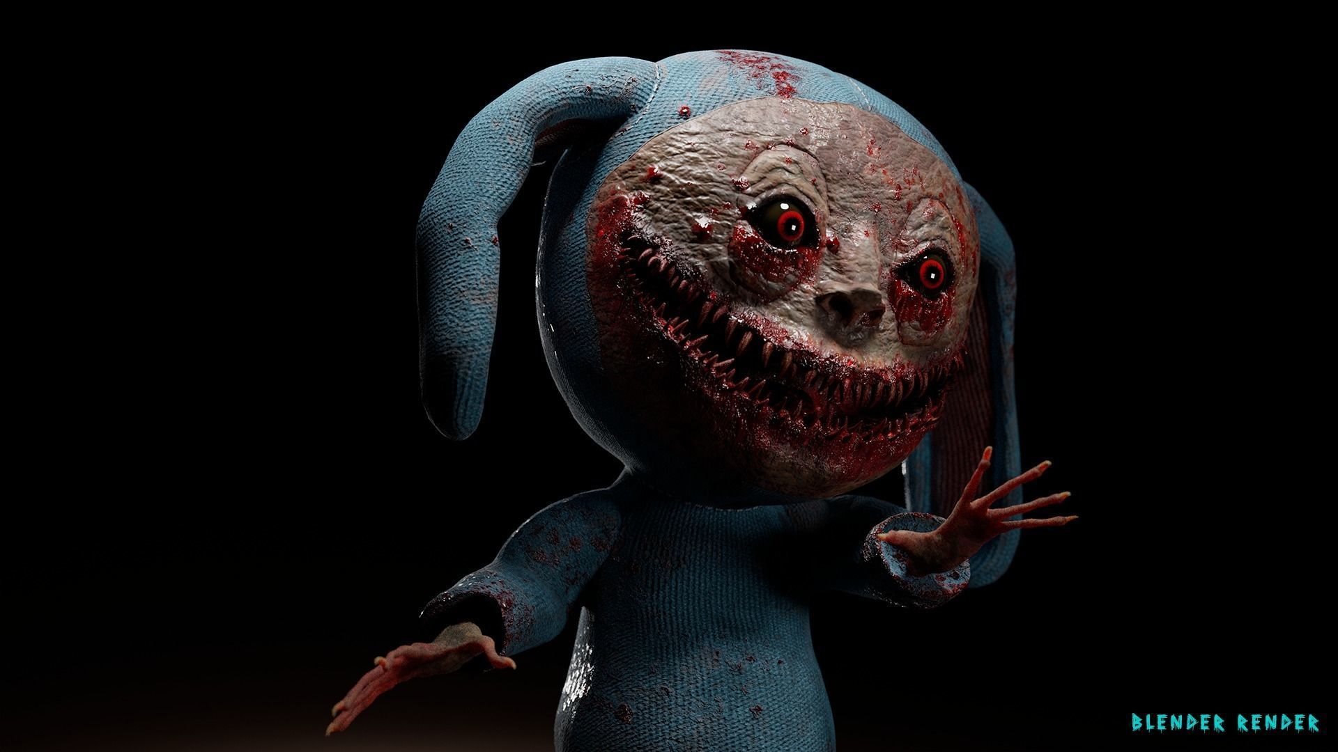 3D model Scary Rabbit game character for Horror games VR / AR / low ...