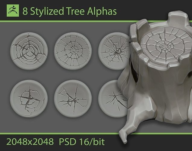 Stylized Tree Alphas PSD for Zbrush Texture | CGTrader