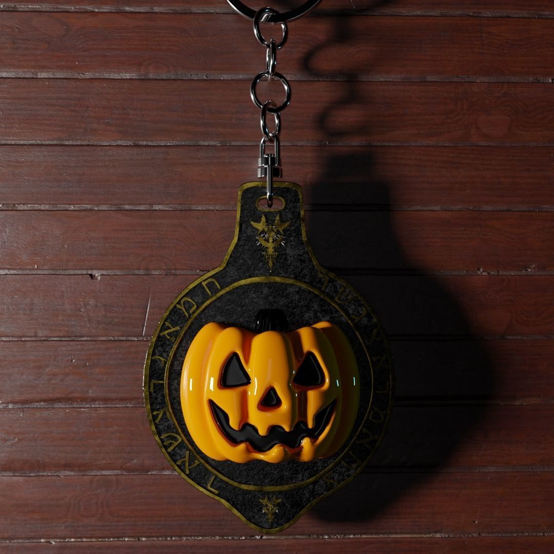 Spooky Pumpkin Keychain - Halloween 3D Model for 3D Printing 3D model ...