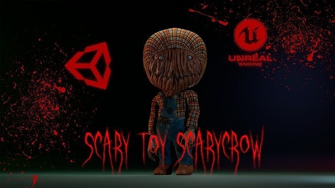 3D model Scary toy scarecrow game character for Horror and Fantasy ...