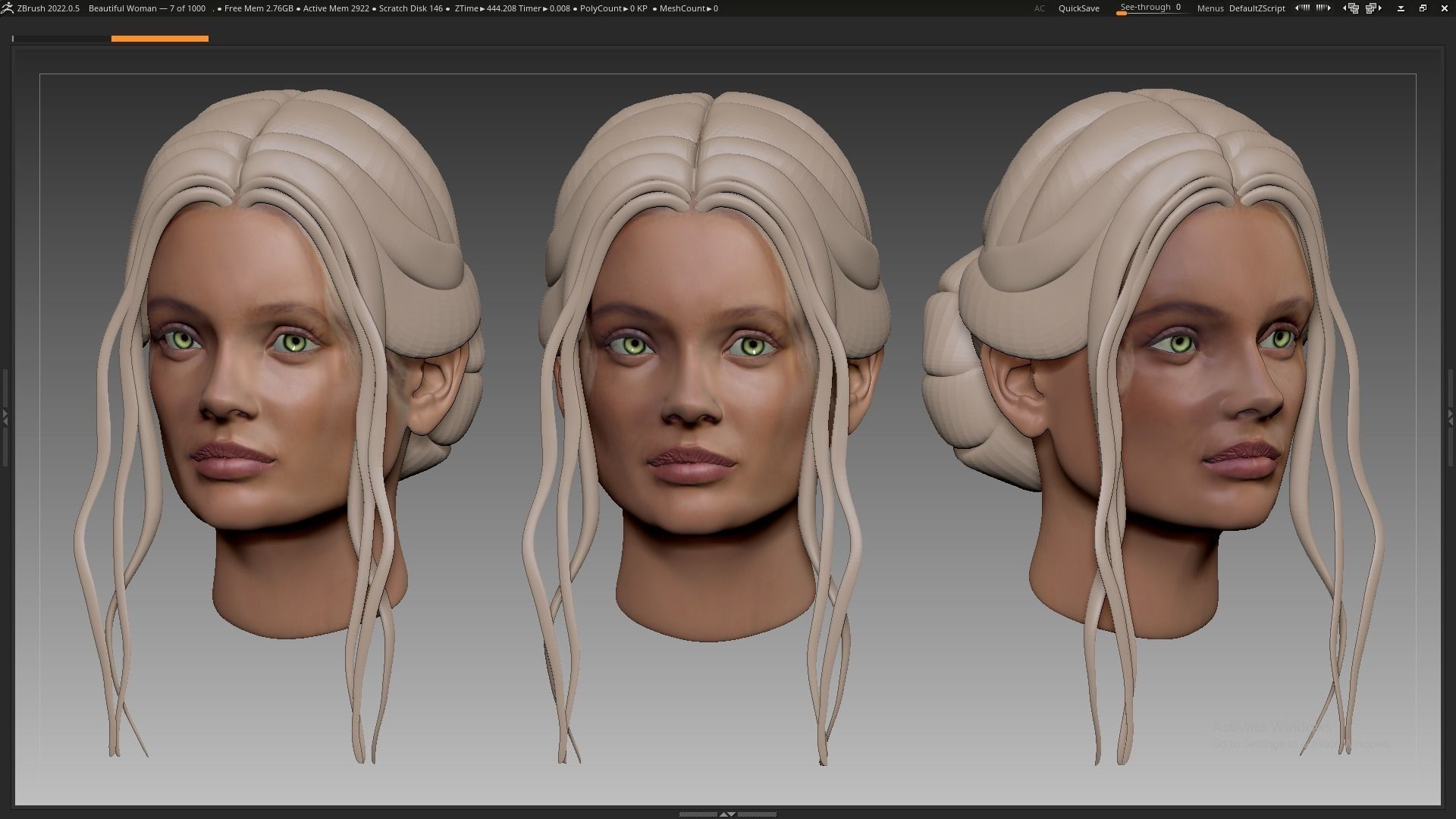 Ciri Witcher inspired Realistic Beautiful Woman Girl Head Female 3D ...