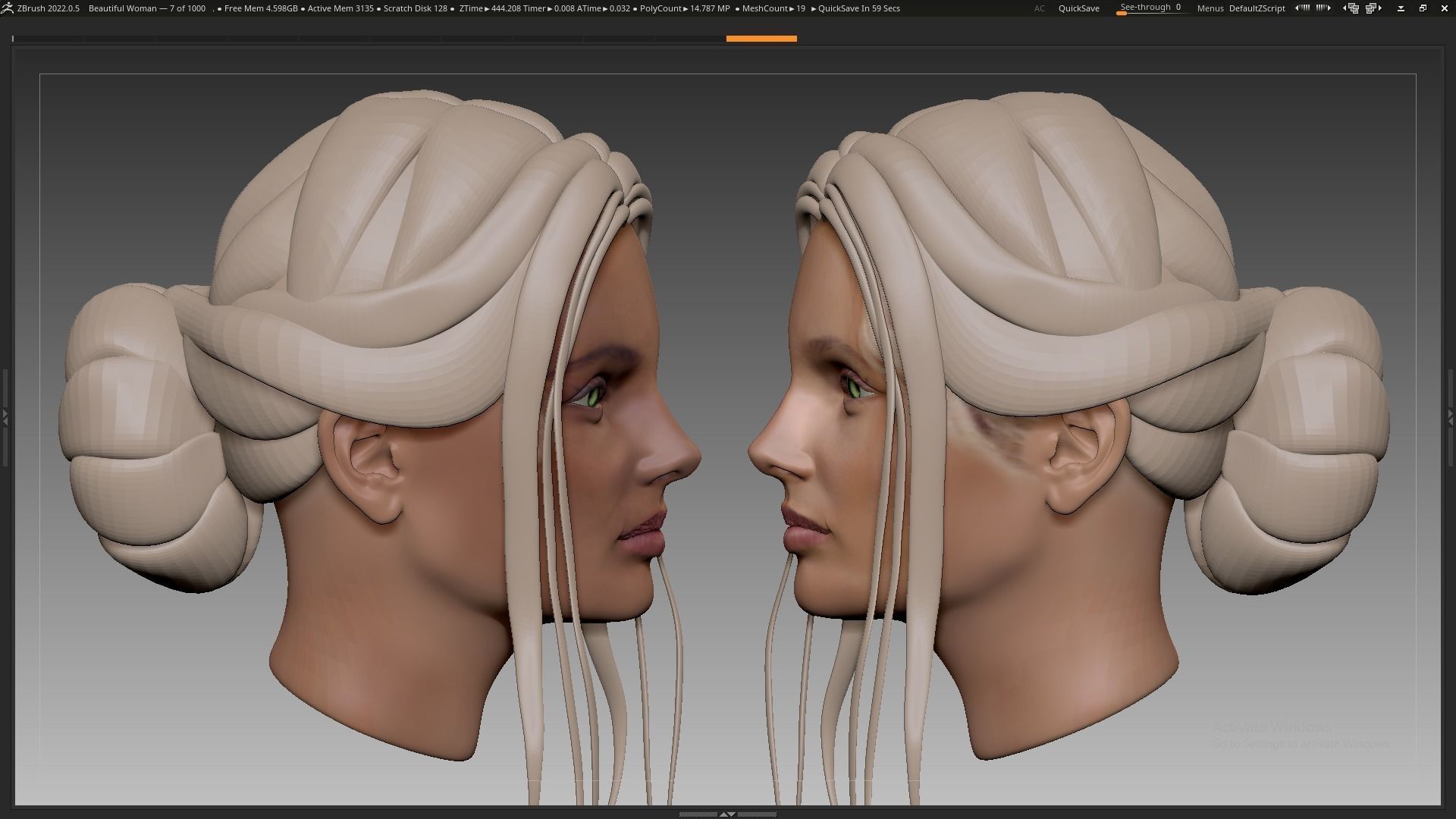 Ciri Witcher inspired Realistic Beautiful Woman Girl Head Female 3D ...