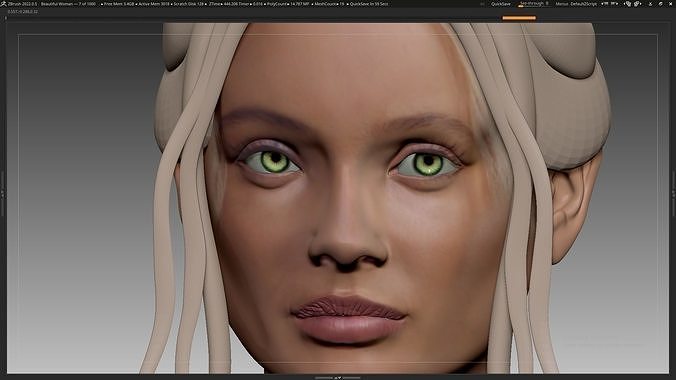 Ciri Witcher inspired Realistic Beautiful Woman Girl Head Female 3D ...