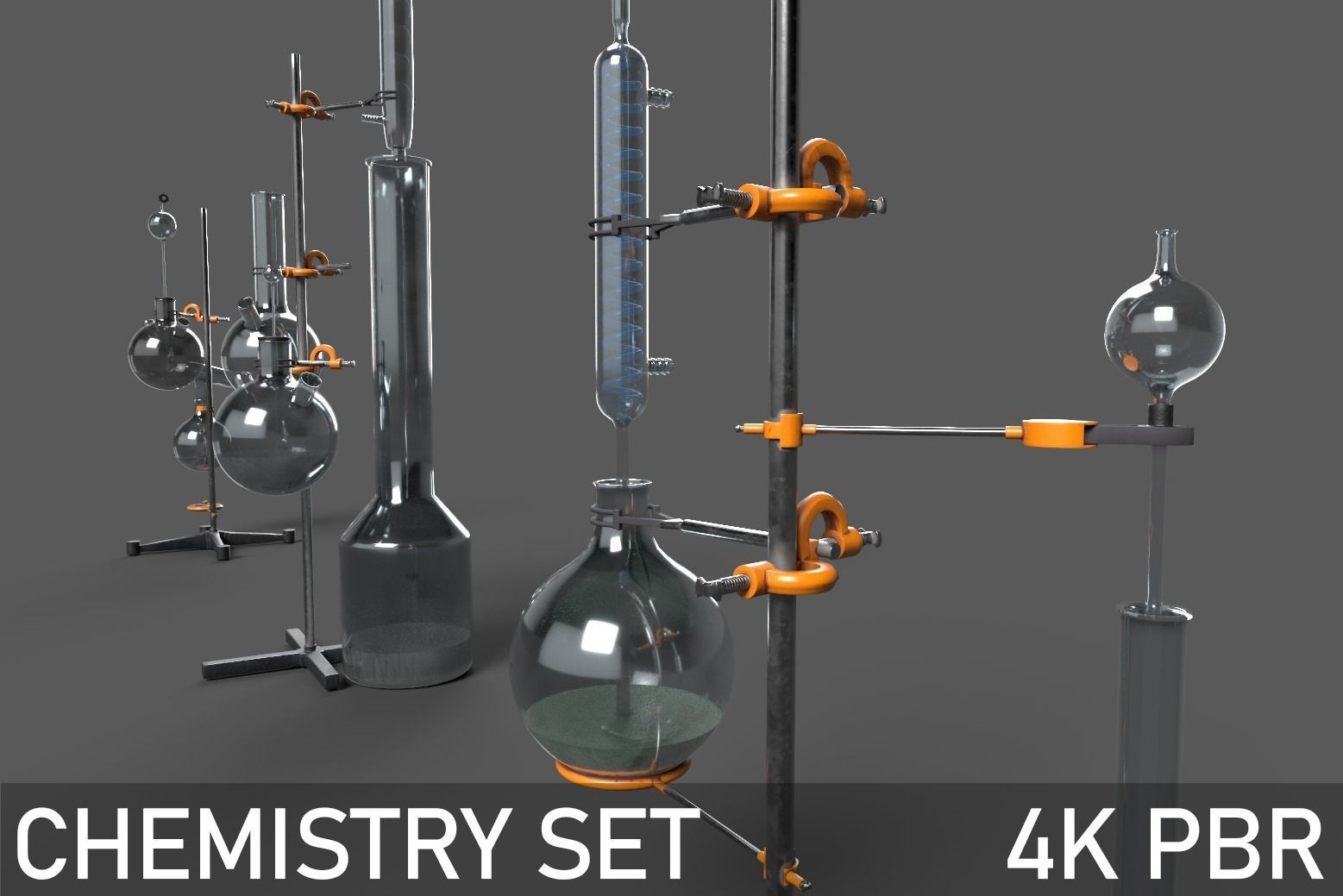 3D model Chemistry set - 4k PBR - Unreal 5 ready VR / AR / low-poly ...