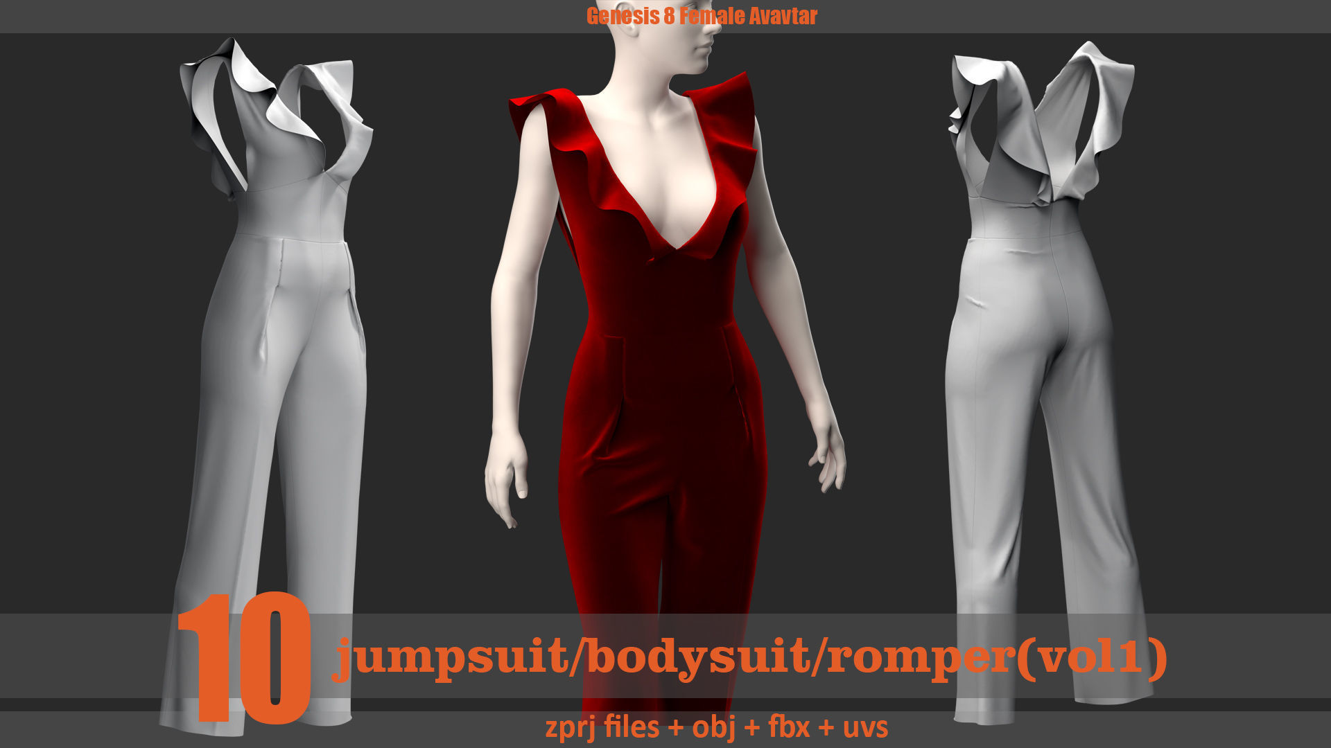 10 bodysuit jumpsuit and romper 3D model | CGTrader
